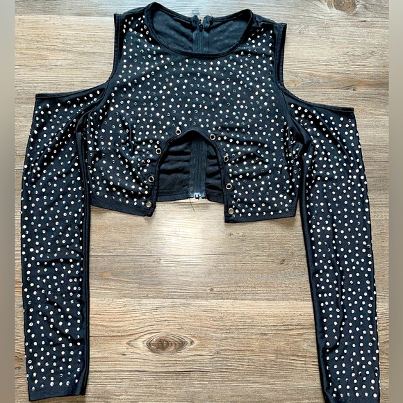 Tops | Bedazzled Crop Top Missing String | Poshmark